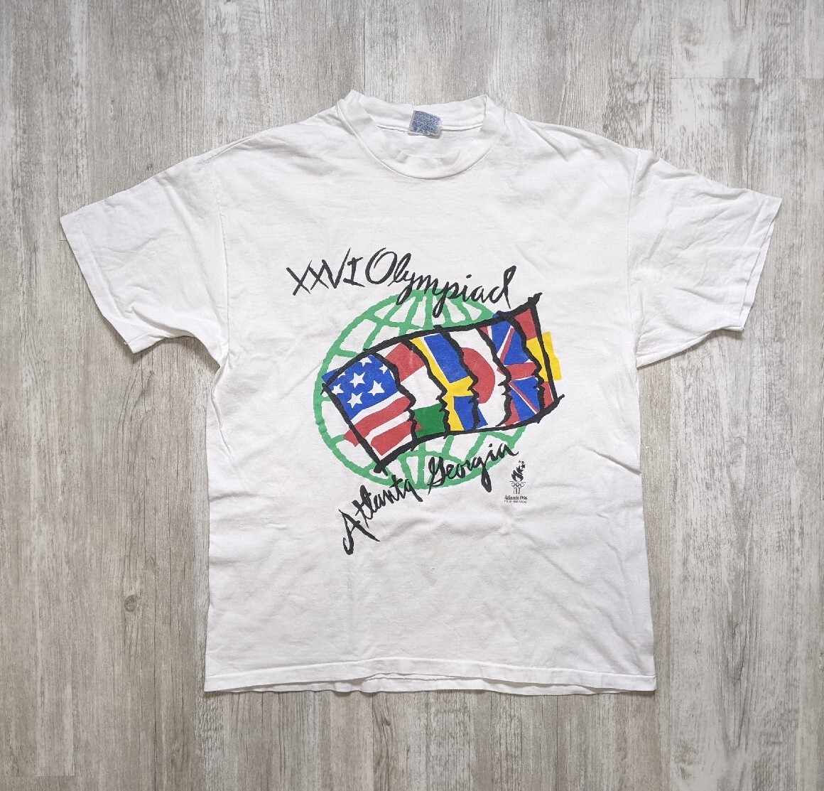 Vintage Atlanta Georgia 1996 Olympics Flags T Shirt S… - Gem