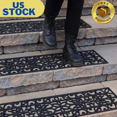 Rubber Stair Treads Non-Slip Outdoor 42”x10” (5-Pack) – Anti-Slip Step ...