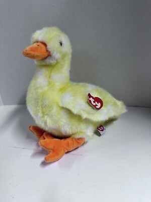 Ty Classic QUACKIE Duck Yellow with White Spots Soft Fuzzy 12in Plush ...