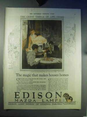 1921 Edison Mazda Lamps Ad - Makes Houses Homes | eBay