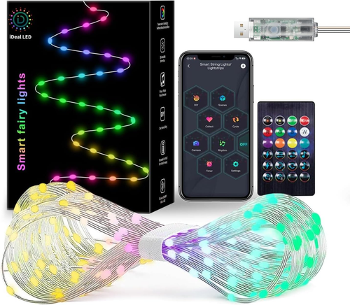 Smart Fairy String Lights, 16.4Ft DIY Twinkle Lights W/Remote & App ...