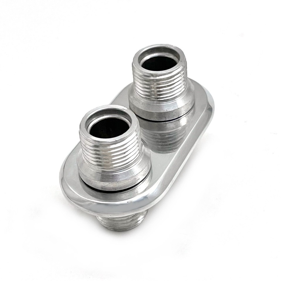 Firewall Bulkhead Connector Aluminum Billet 2 Port Inline Heater AC #10 ...