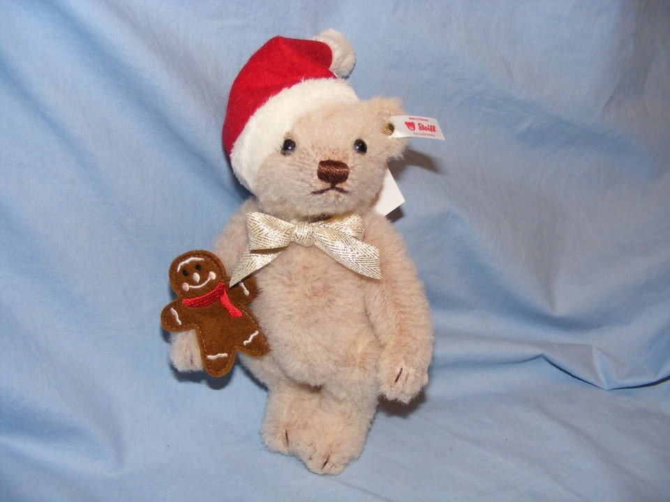 Steiff Christmas Santa Teddy Bear With Gingerbread Man Ltd Ed Brand New ...