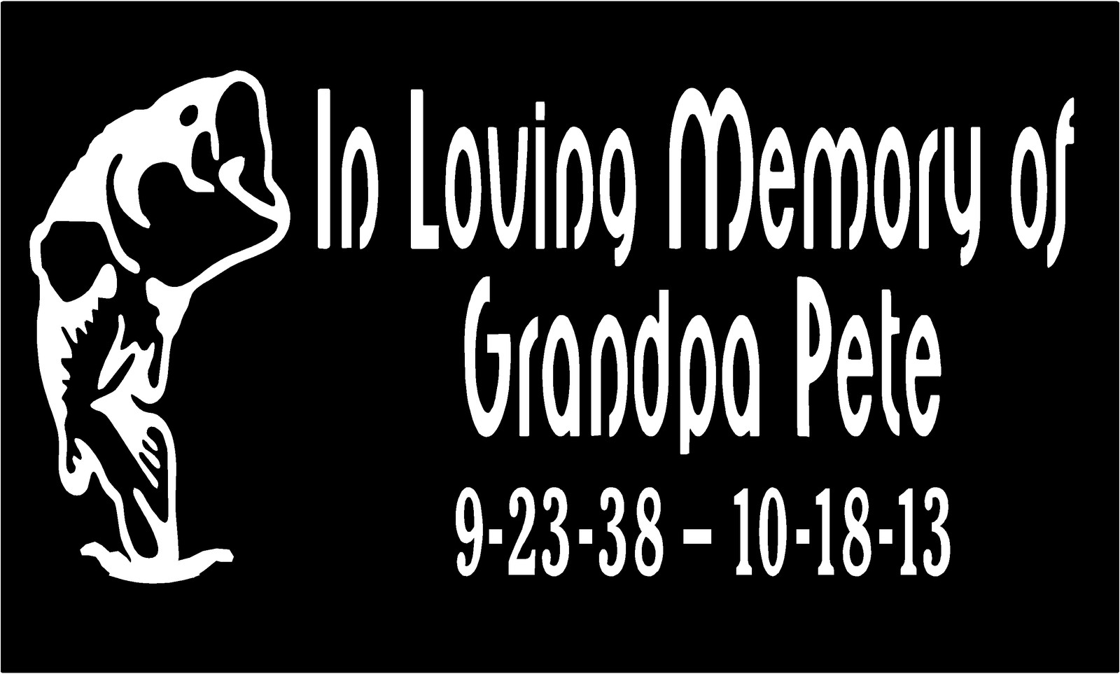 In Loving Memory Of Decal Bass Fishing Custom Name Dates Vinyl Sticker ...