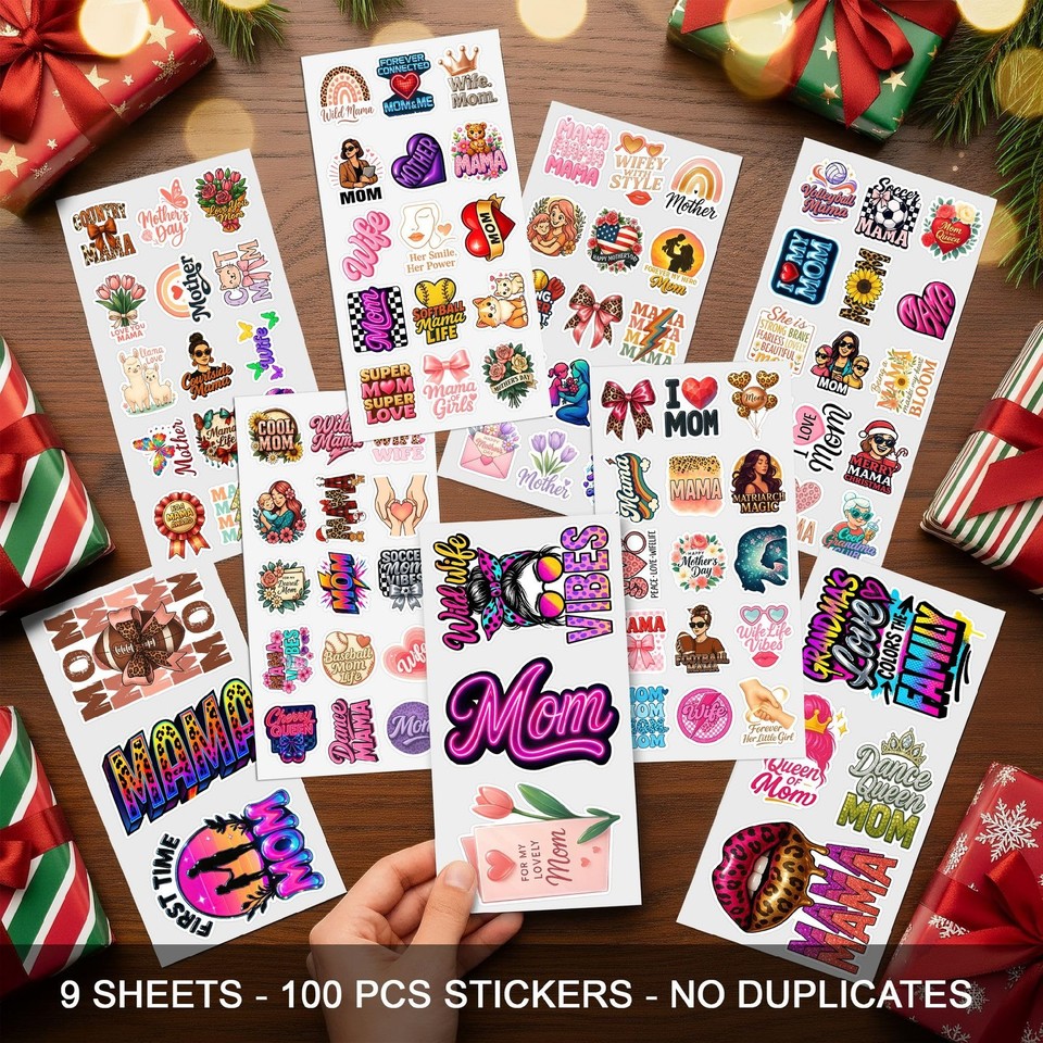 BETANAS Mom Stickers Pack – 100 PCS Cute Mother Mama Decals for Women ...