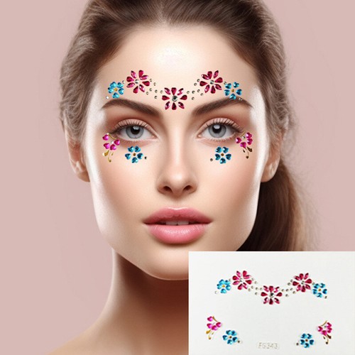 3D Eyes Forehead Temporary Sticker Crystal Face Stickers Decorations ...