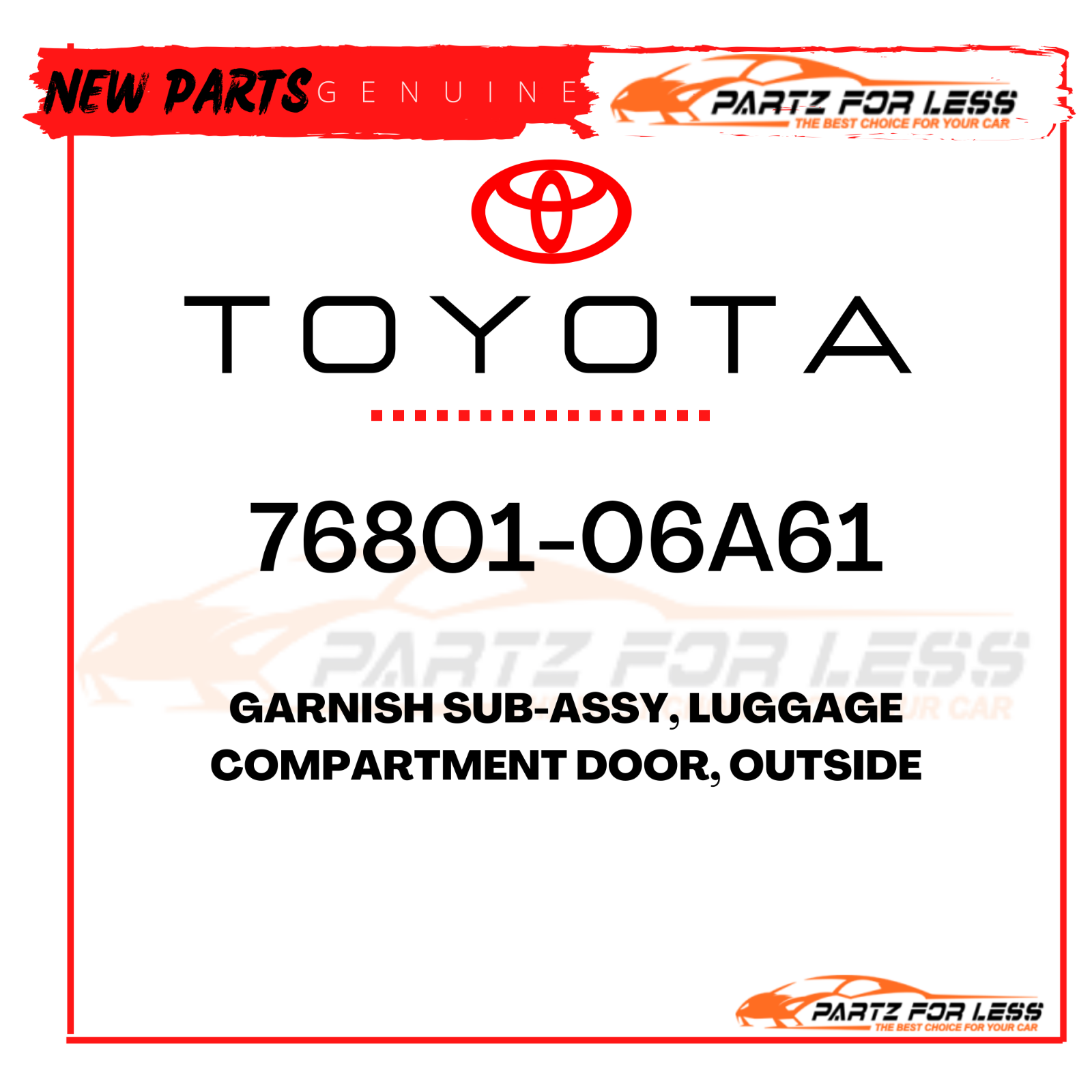 76801-06A61 TOYOTA GENUINE Camry GARNISH SUB-ASSY 7680106A61 NEW OEM | eBay