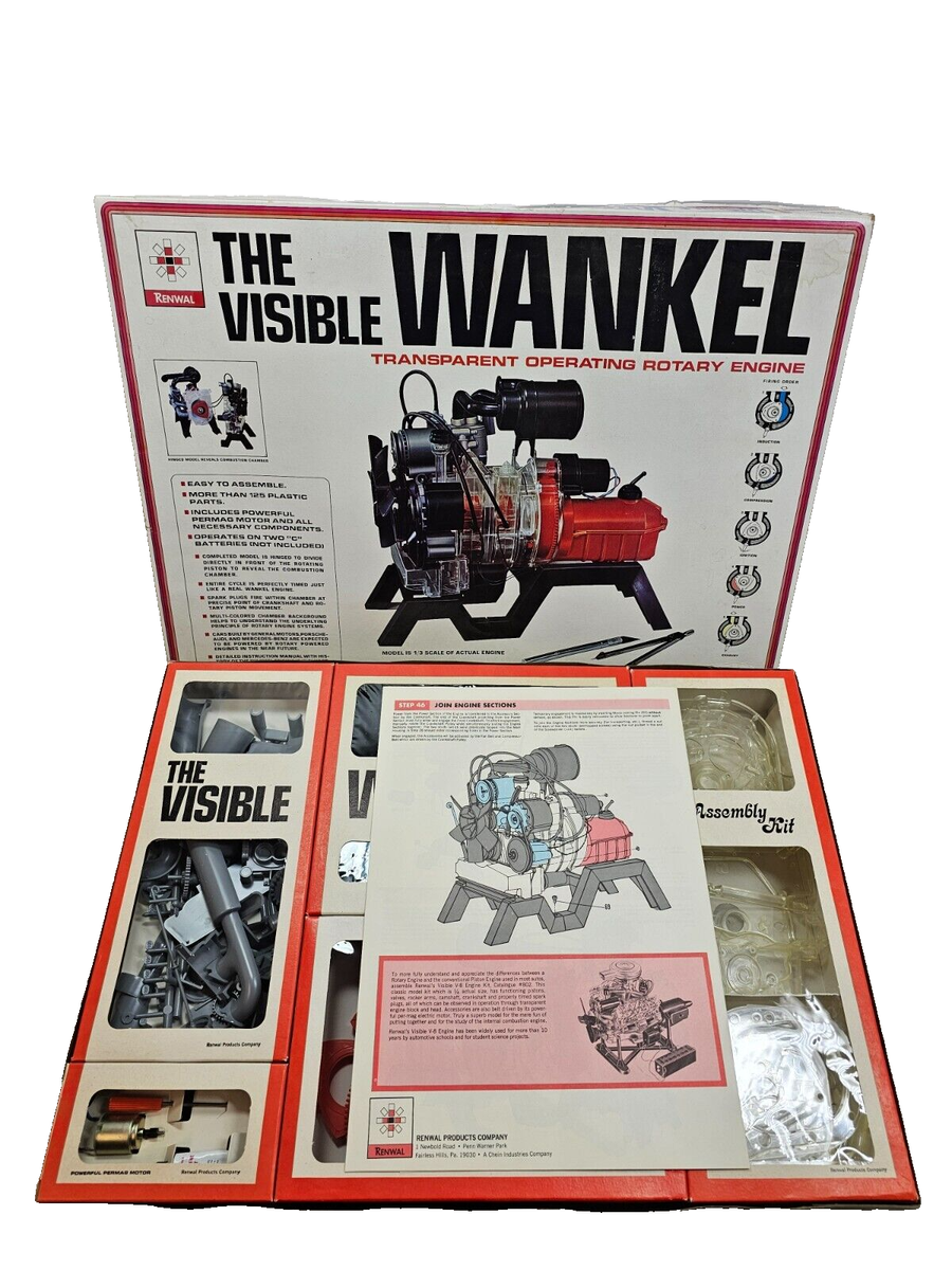 Visible Wankel Engine 1980 1/3 Actual Size Revell Motorized Visible