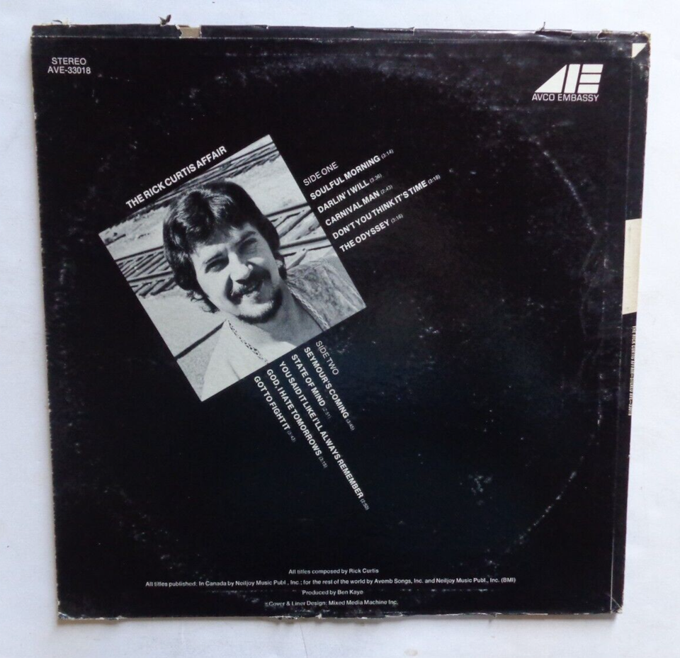 THE RICK CURTIS AFFAIR ONE WAY LP AVCO EMBASSY RECORDS | eBay