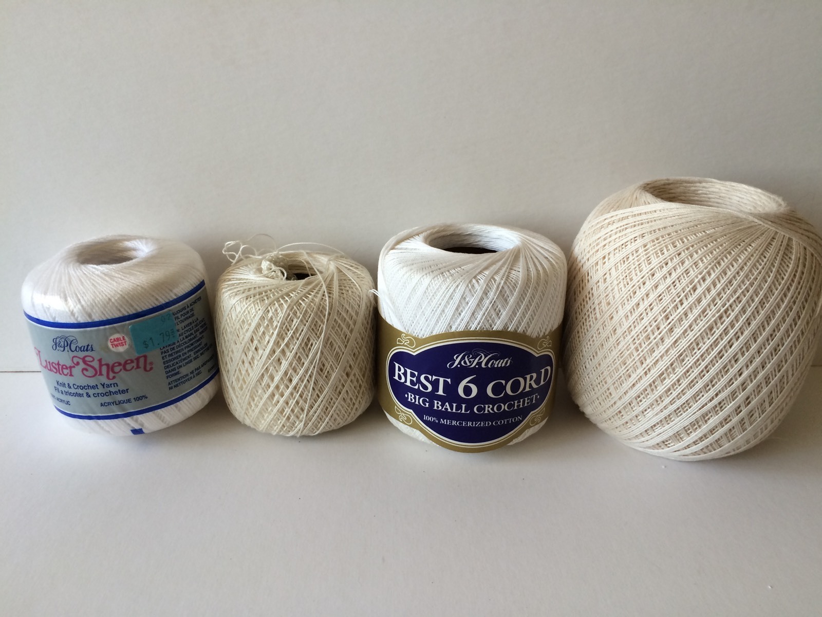 Lot of 18 Spools of Crochet Thread Mixed Sizes & Colors Most Are J P ...