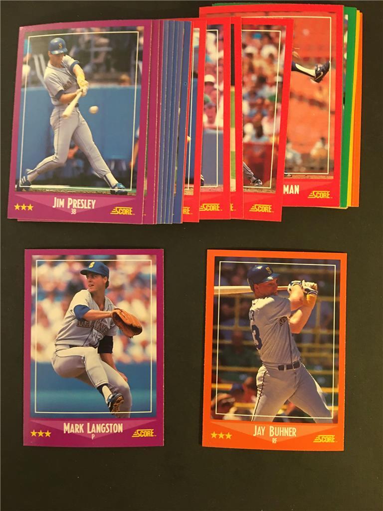 1988 Score Seattle Mariners Team Set With Rookie Traded 28 Cards Jay ...