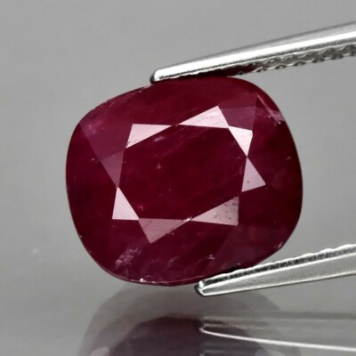 Unheated RUBY - 7.15ct (10.2x9mm) Big Cushion Natural Red Ruby from ...