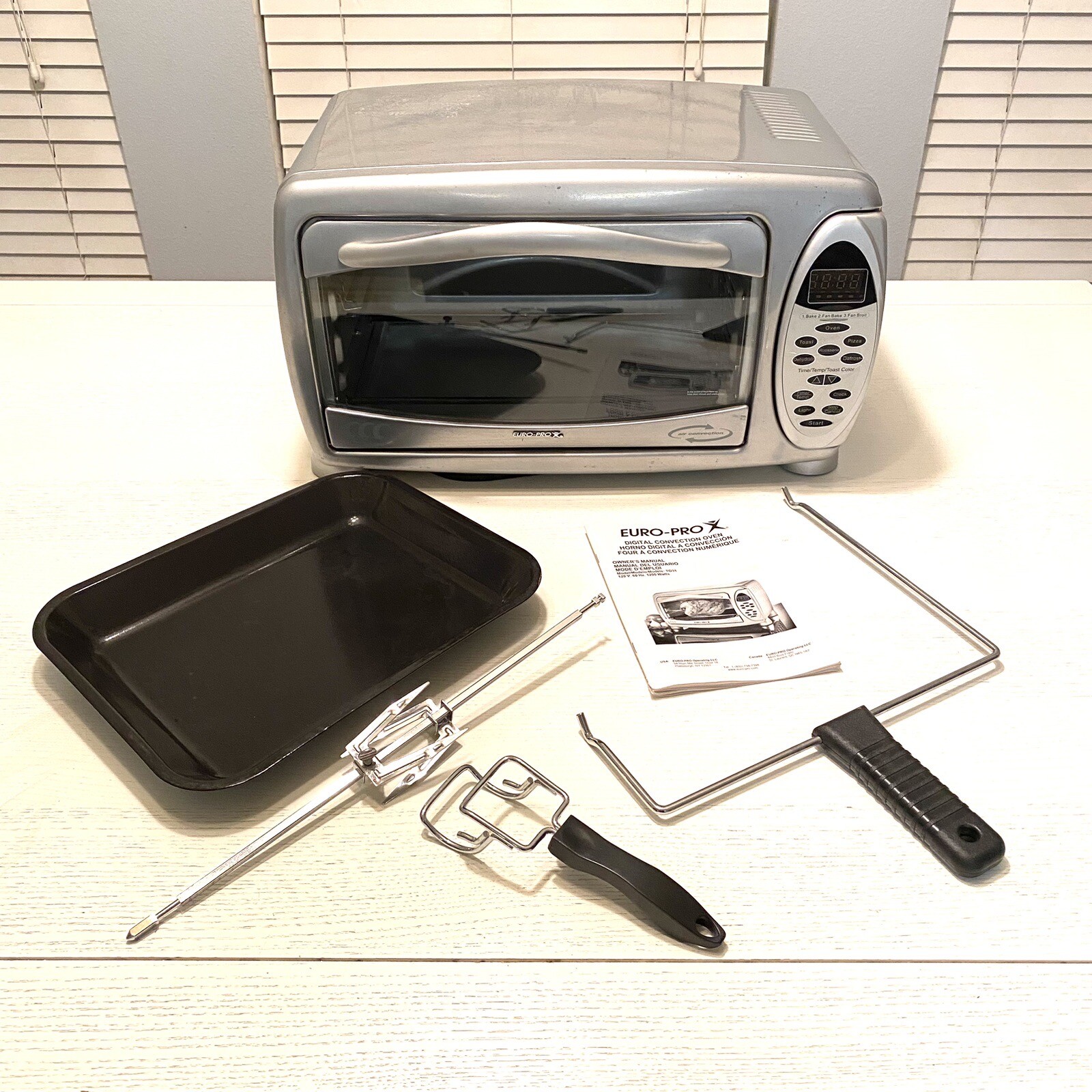 Euro-Pro Digital Rotisserie Convection Toaster Oven w/Dehydrate Option ...