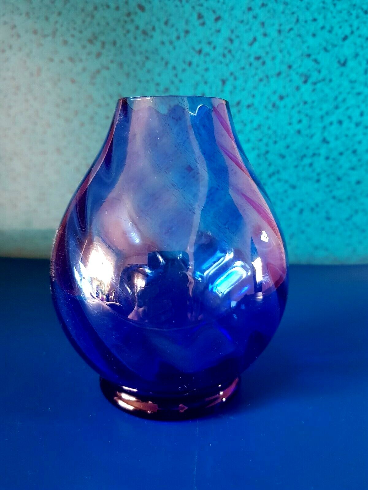 Hübsche Vase ,blaues Glas ,13 cm Deko DDR | eBay.de