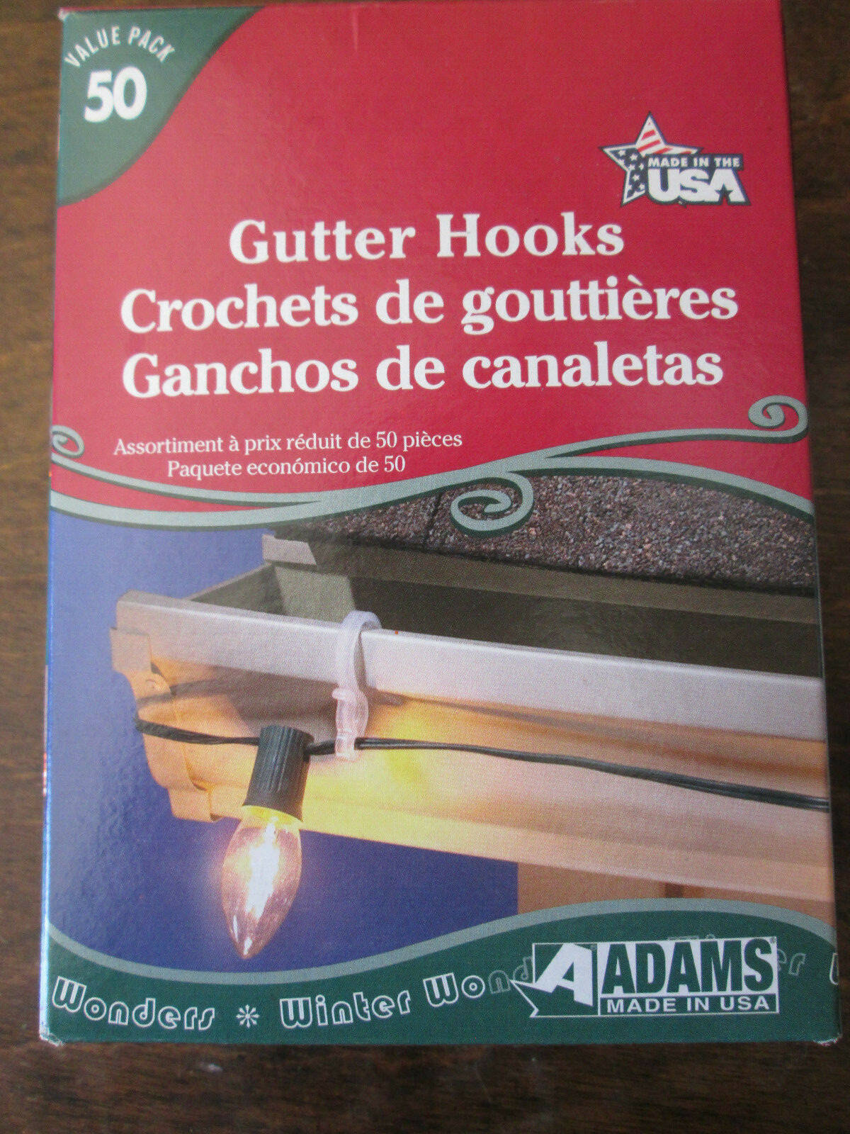 Adams Christmas 2460-99-1645 Gutter Hook 50-pack for sale online | eBay