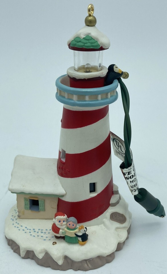 2 Hallmark Keepsake Christmas Ornaments Candy Cane Lookout Lighthouse ...