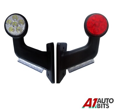 2x 16 Led Side Outline Stalk Marker Position Lights Lamp Trailer Truck ...