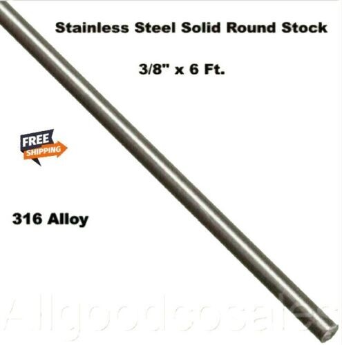 Stainless Steel Solid Round Stock 3/8" X 6 FT Marine Grade 316 ...