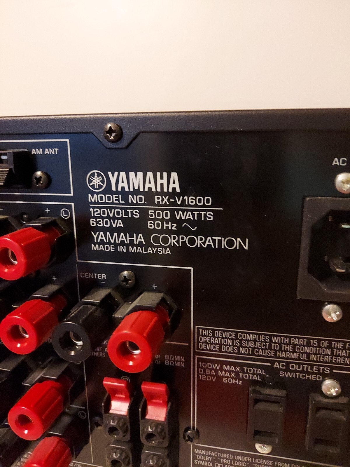 Yamaha RX V1600 7.1 Channel 840 Watt Receiver for sale online | eBay
