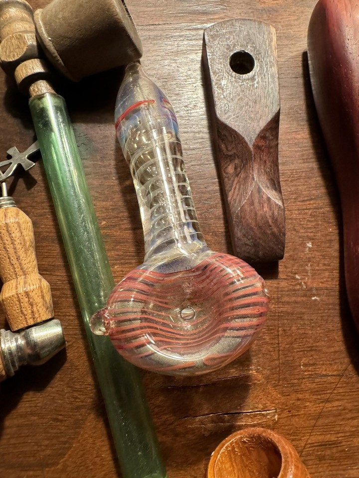 Large Lot of 7 Original Vintage Smoking Tobacco Pipes Rosewood, Glass ...