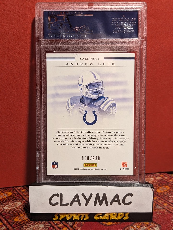 Andrew Luck Rookie Card 2012 Panini Elite Rookie Elite Silver #1 PSA | eBay