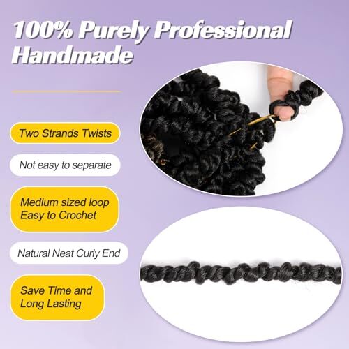 Passion Twist Hair 8 Inch Water Wave Crochet Hair 8 Inch (Pack of 6) 1B ...