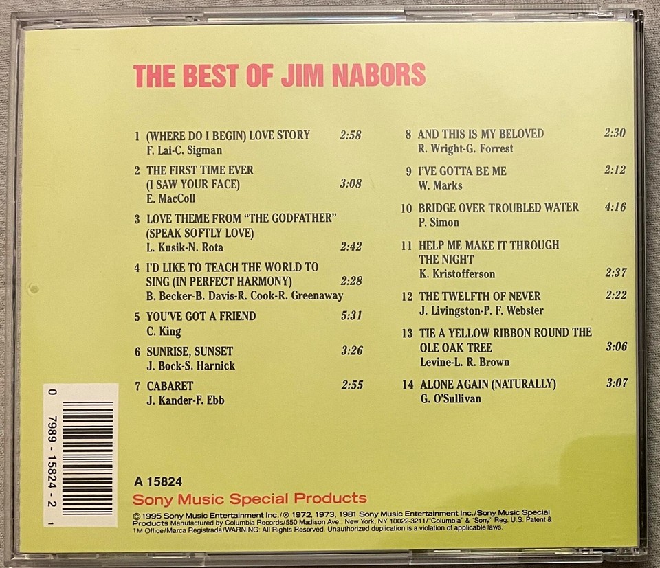 The Best of Jim Nabors - Used CD 1995 Sony Music Special Products | eBay