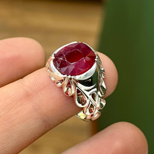 Natural Big Real Ruby Ring Unheated Untreated Ruby For Men Sterling ...