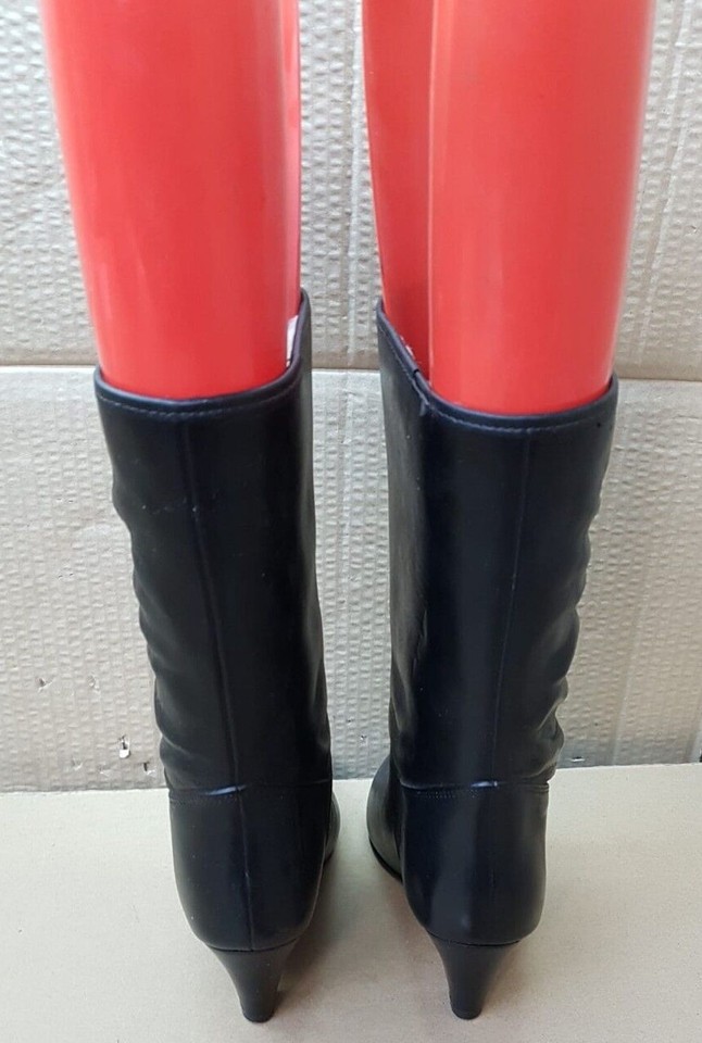Domino Women's Black Patent Leather Knee High Boots Size UK 4, EUR 37 ...