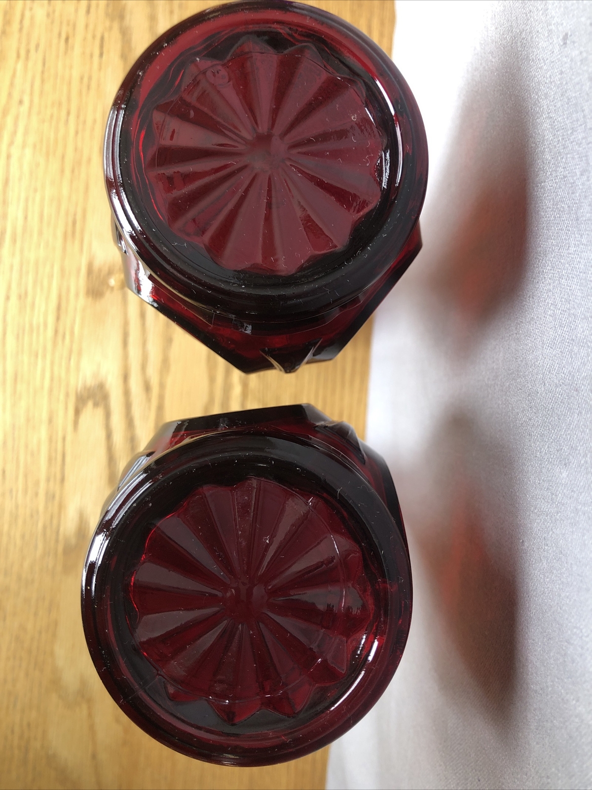 Pair Vintage WHEATON MCM Dark Ruby Red Bullseye Coin Bud Vases - | eBay