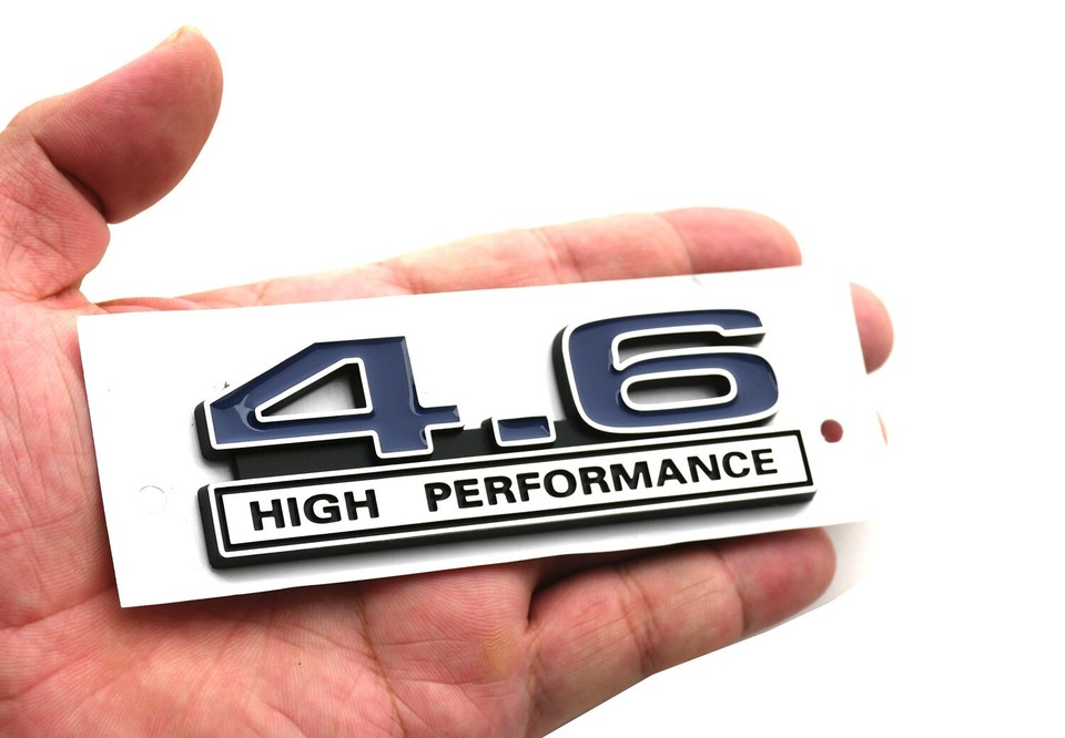 2pcs 4.6 Liter High Performance Engine Emblems Badge 3D Decals Chrome ...