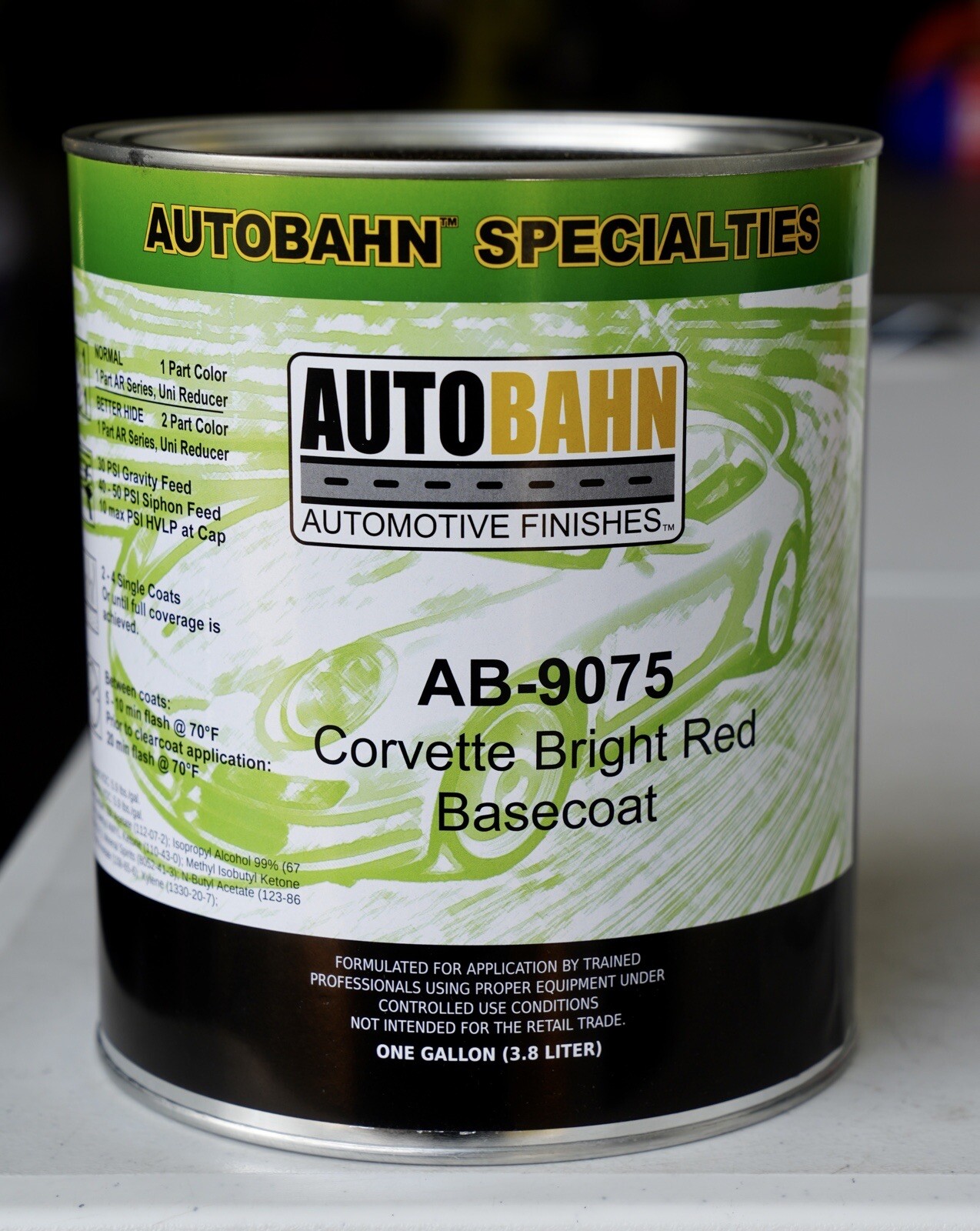 Autobahn Corvette Bright Red Basecoat Auto Paint GALLON Size. GM Code ...