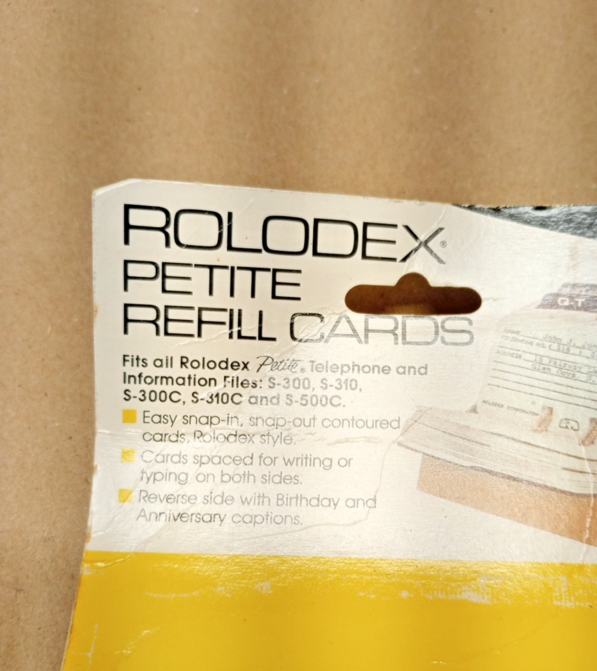 Rolodex Petite Refill Cards 2 1/4" x 4" SB31 Loose Packs Lot Insert 100 ...