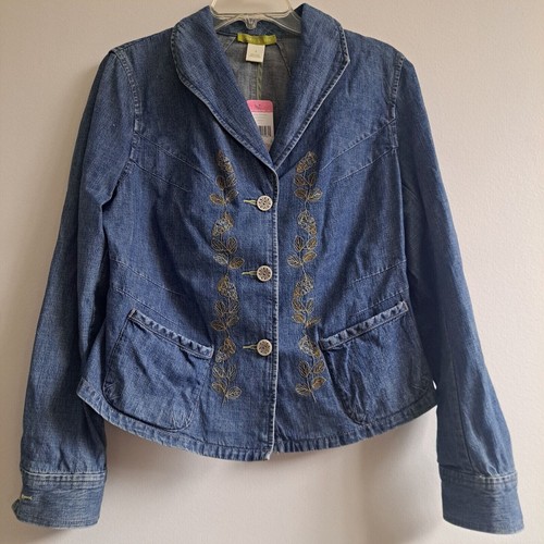 SIGRID OLSEN Embroidered Denim Jacket 8 | eBay