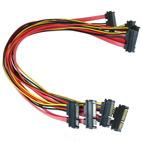 4PCS 50cm SATA 22 Pin Female to SATA7+15 Pin Male Data Power Combo ...