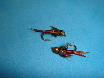 FLY FISHING FLIES - Red BH COPPER JOHN Mayfly Nymph size #16 (6 pcs ...