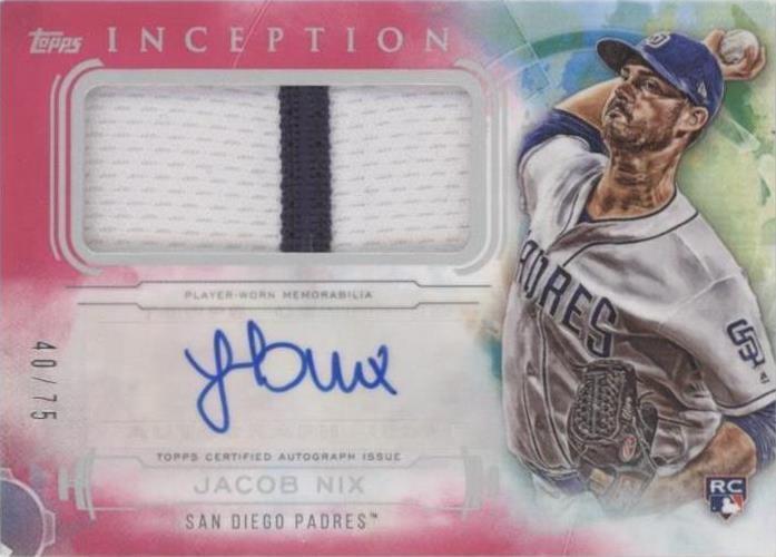 2019 Topps Inception - Inception Autograph Patch Jacob Nix #IAP-JN ...