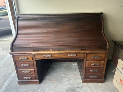 72” American Mahogany Raised Panel High S Rolltop C 1900 original ...