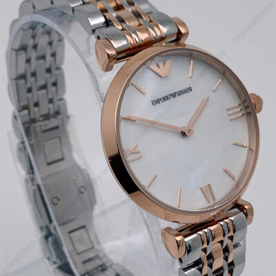 Emporio Armani AR1683 Two-Tone Stainless Steel Bracelet Quartz Women's Watch | eBay