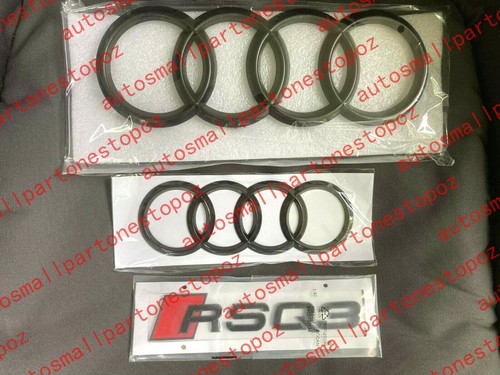 Audi RSQ3 Set Combo Front and Rear (Curved) Gloss Black Badge Sticker ...