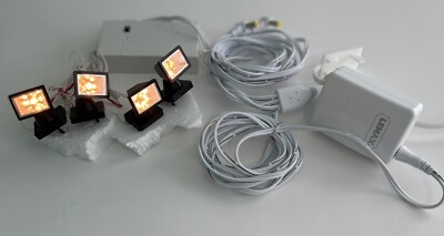Lemax Set/4 Clear Spot Lights Village Collection Lighted Accessory w ...