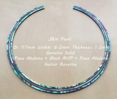 5 Rings Rosette Abalone+Black MOP + Abalone for OO,OOO Martin Style ...