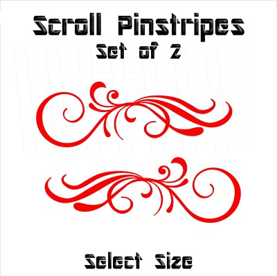 Scroll Pinstripe Decals set of 2 Truck Car Motorcycle ATV Toolbox ...