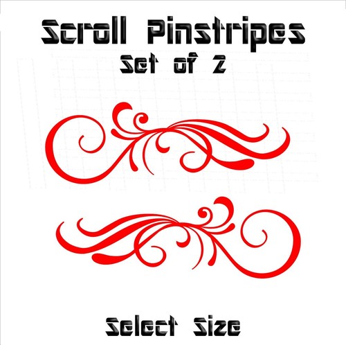 Scroll Pinstripe Decals set of 2 Truck Car Motorcycle ATV Toolbox ...