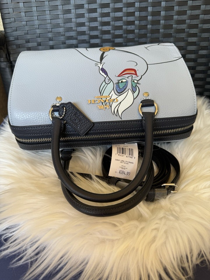Coach Disney X Coach Rowan Satchel With Ursula Motif-Silver/Ice Blue ...