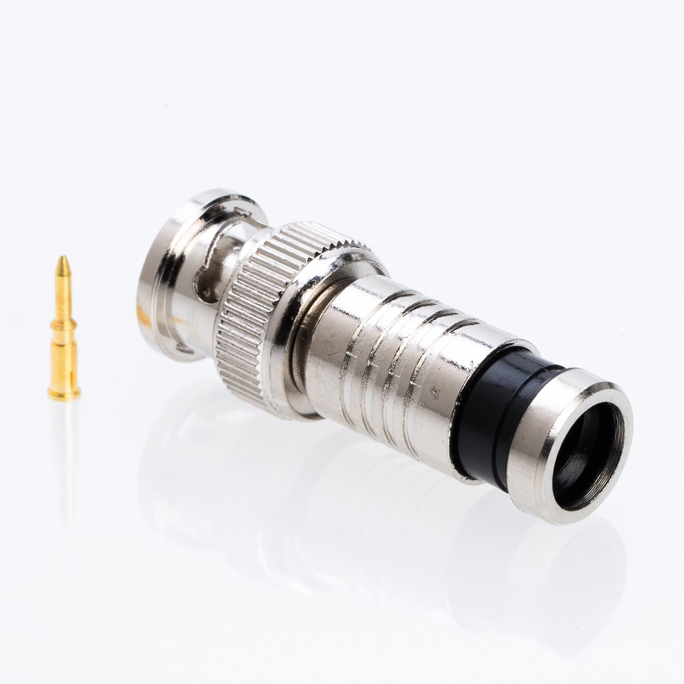 BNC Compression Connector For RG6 RG59 Security Coaxial Cable CCTV Male ...