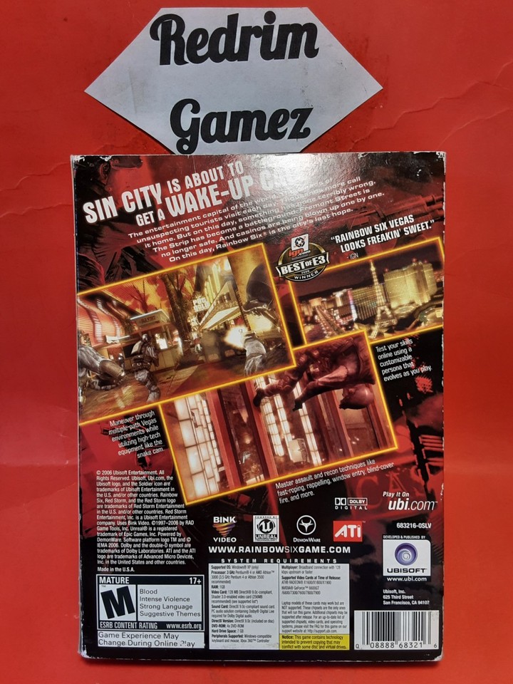 Rainbow Six Vegas Windows PC CD-Rom Video Games Ubisoft | eBay