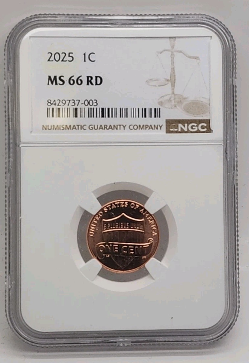 2025 P 1c Lincoln Shield Cent Penny MS 66 RD NGC Graded “Last Year of ...