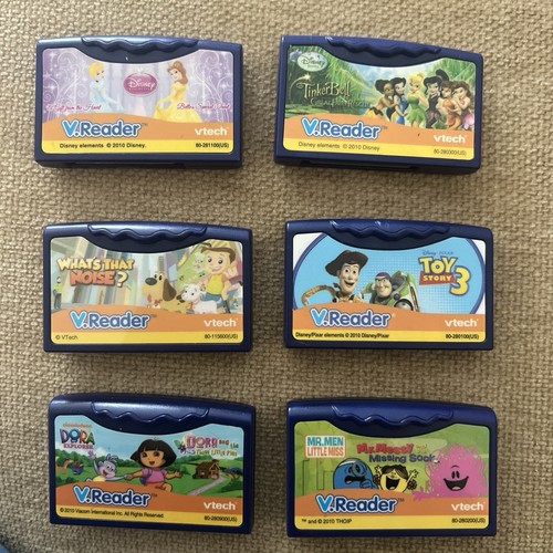 Lot Of 5 VTech V.Reader Learning Games Cartridges Disney & More - FREE ...