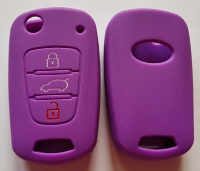 PURPLE CAR FLIP KEY COVER FOR KIA RIO SORENTO SPORTAGE PICANTO SOUL ...